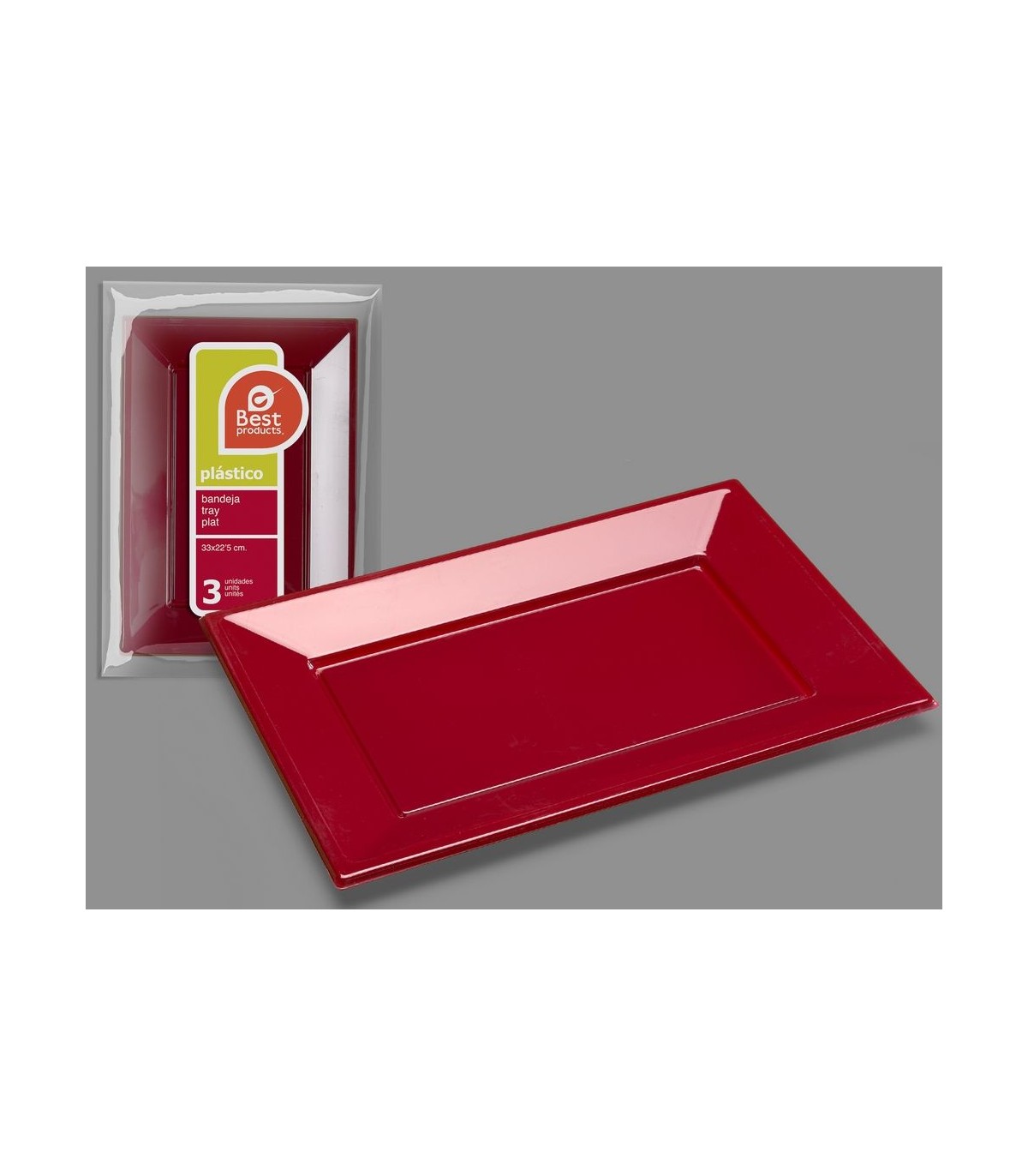 S/3 BANDEJA BLANCA RECTANGULAR 33 X 22,50 CM