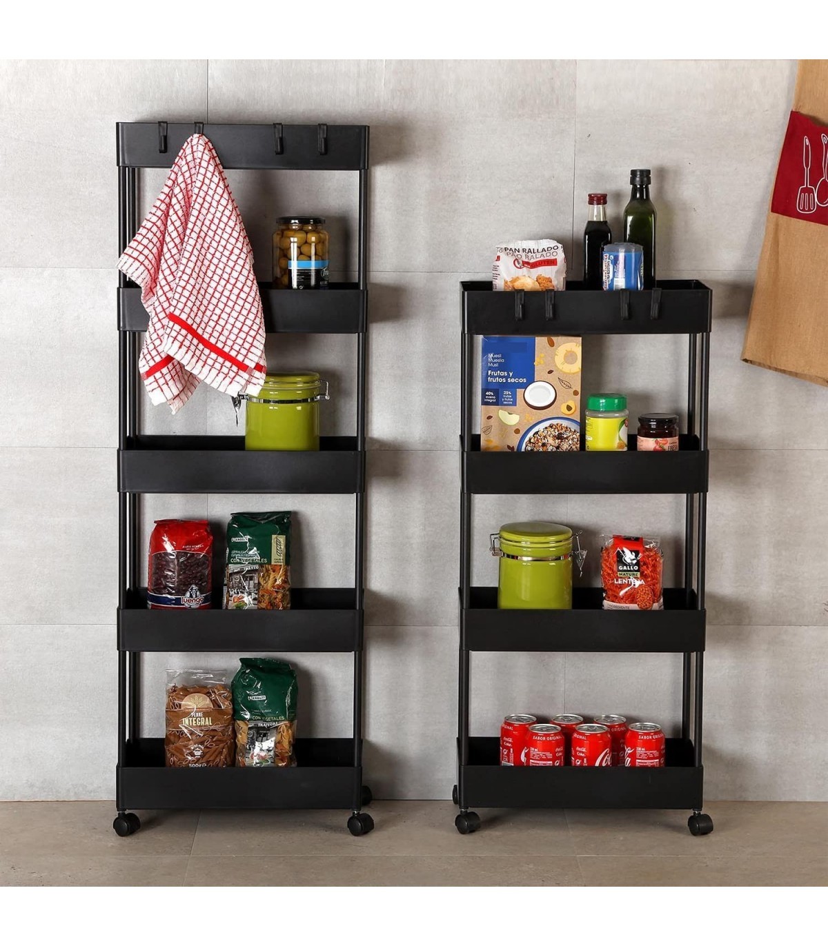 Mueble Auxiliar Cocina con Ruedas (5 baldas)