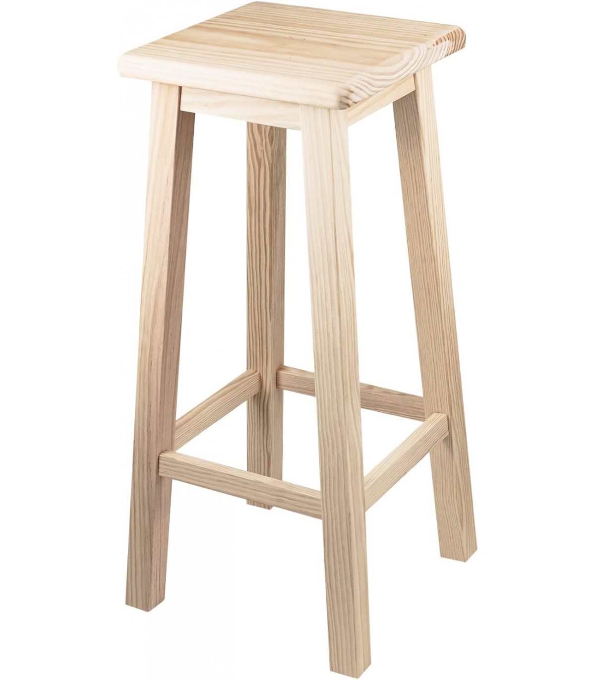 Taburetes Cuadrados de Madera con Reposapies (32 x 32 x 67 cm)