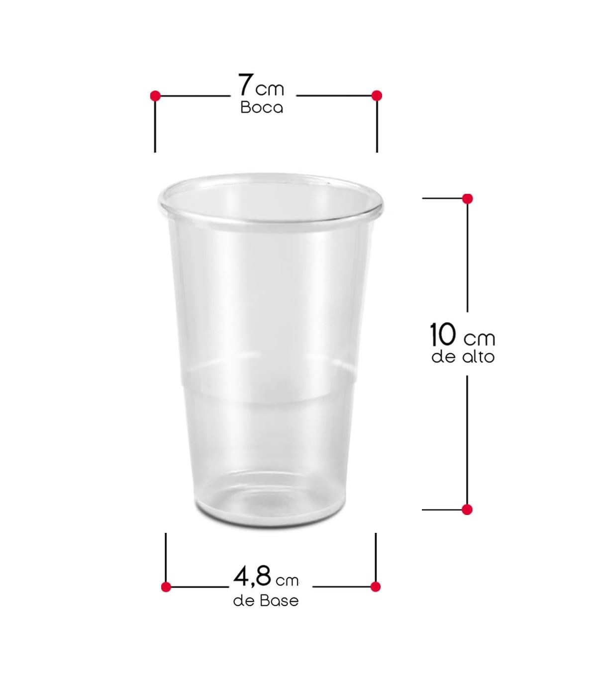 Vasos de Plastico Desechables, 50 Uds. (200 cc Transparente)