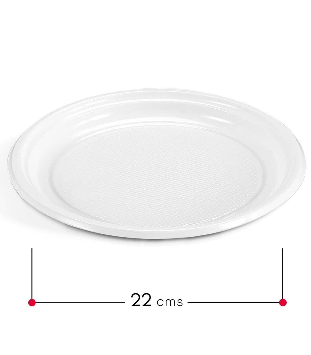 Platos de Plastico 100 Uds Reutilizables (Plato Hondo 22 cm)