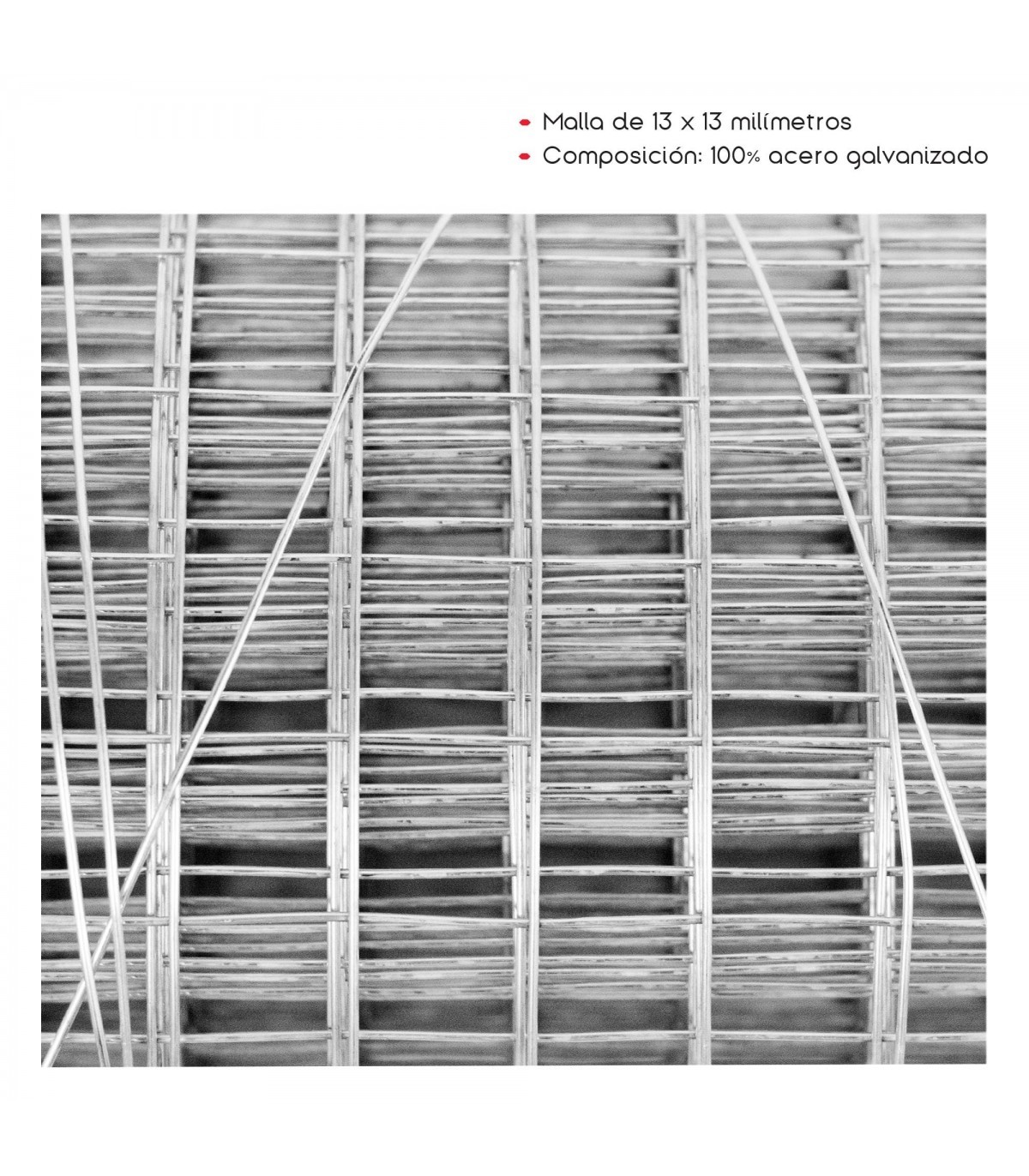 Malla Metálica Galvanizado, Plata, Uso Avícola y Agrícola (0.5 x 5 metros)